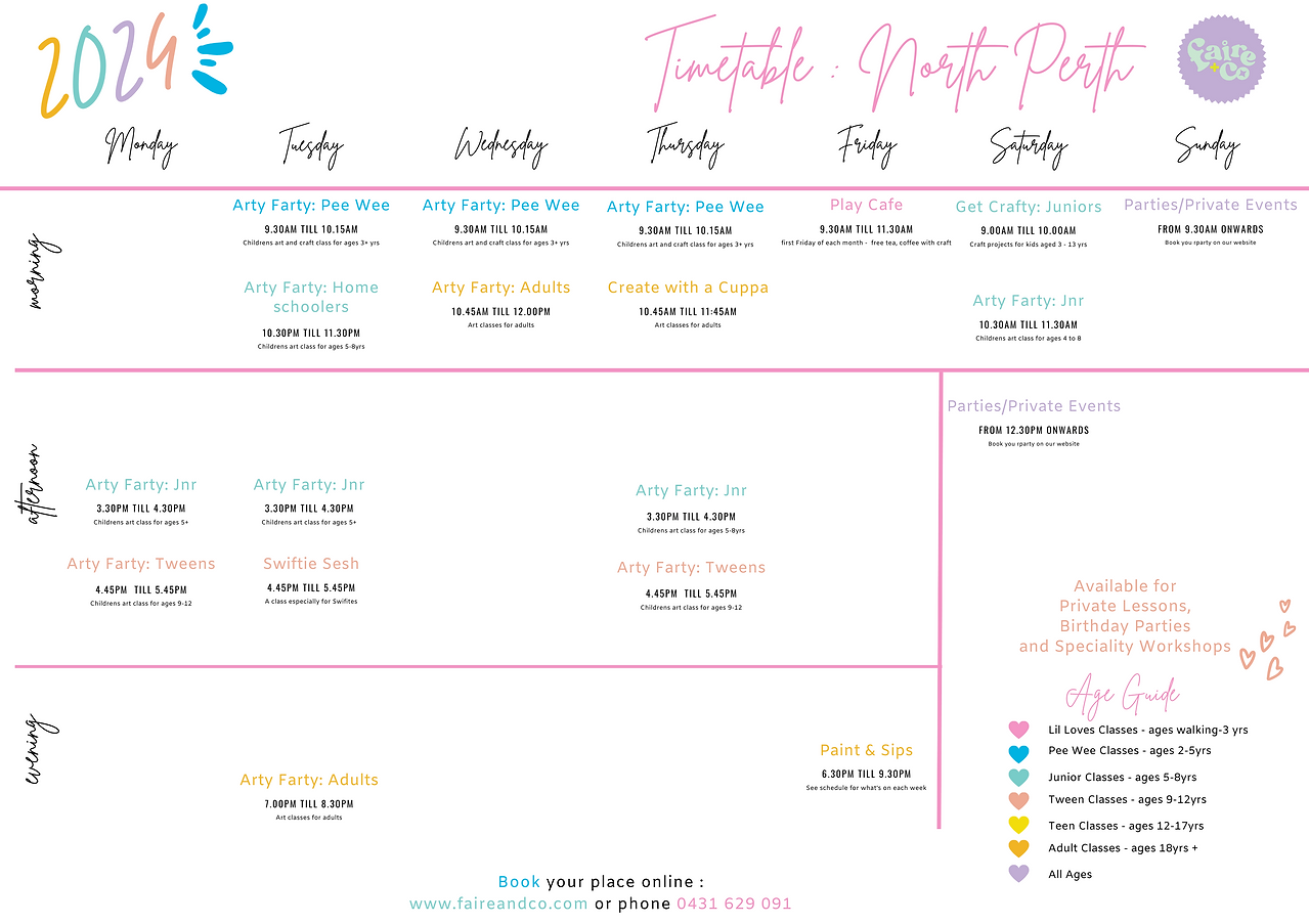 FAIRE CO Term Timetable faire-co-term-timetable